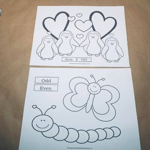 FREE Valentines Day Odd and Even Numbers Worksheets