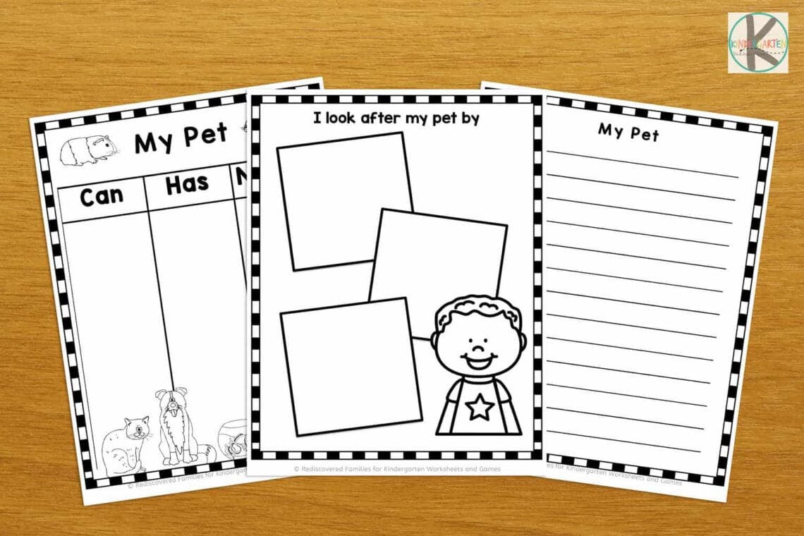 🐶🐱 Writing About Pets: Free Printable Book For Kindergarten Students