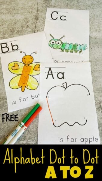 🦈 FREE Connect the Dots Animals ABC Printables