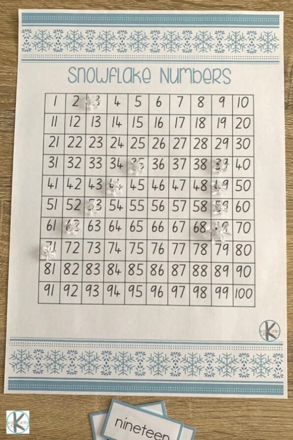 ️ FREE Snowflake Numbers - Winter Counting to 100 Printable Activity