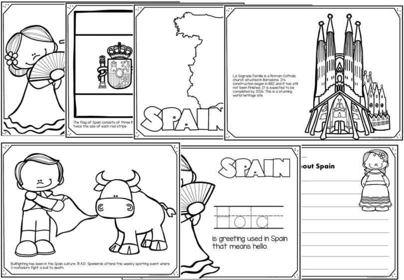 FREE Read Color and Learn about SPAIN