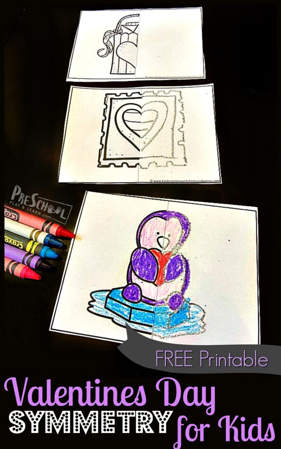 FREE Valentines Day Symmetry for Kids Printable Activities