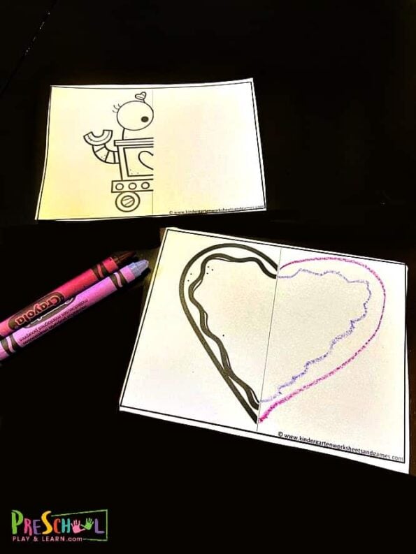 FREE Valentines Day Symmetry for Kids Printable Activities