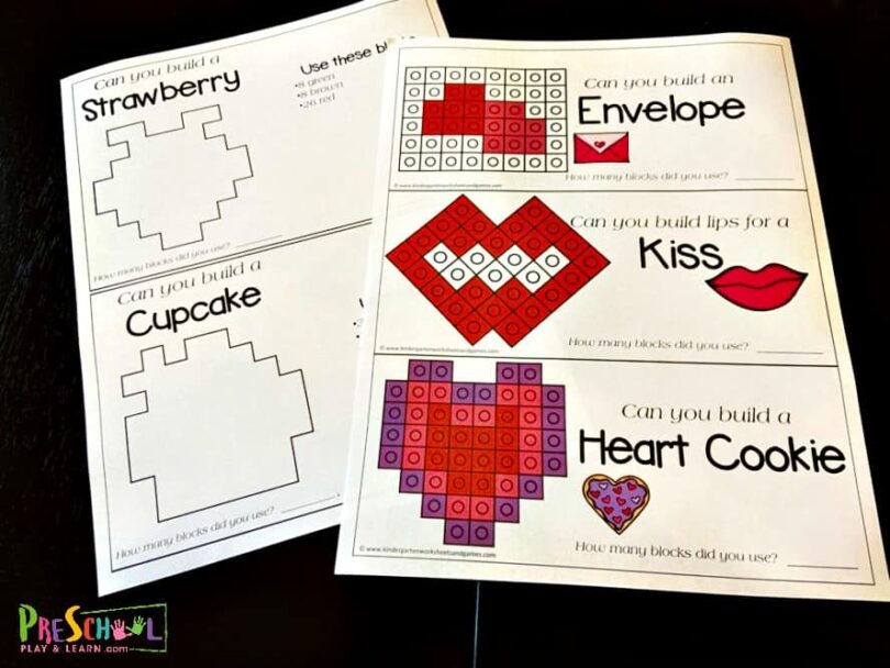 FREE Valentines Day Math Worksheets with Snap Cubes Activity