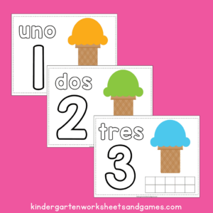 FREE Spanish Numbers for Kids Playdough Mats