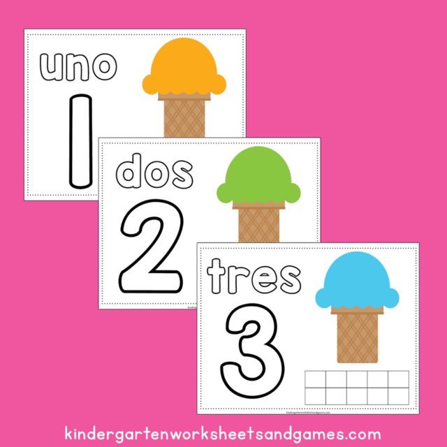 FREE Spanish Numbers for Kids Playdough Mats