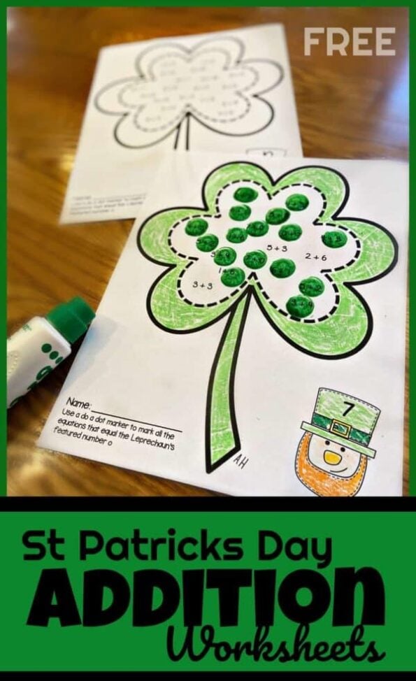 🍀 FREE Printable St Patrick's Day Worksheets for Kindergarten