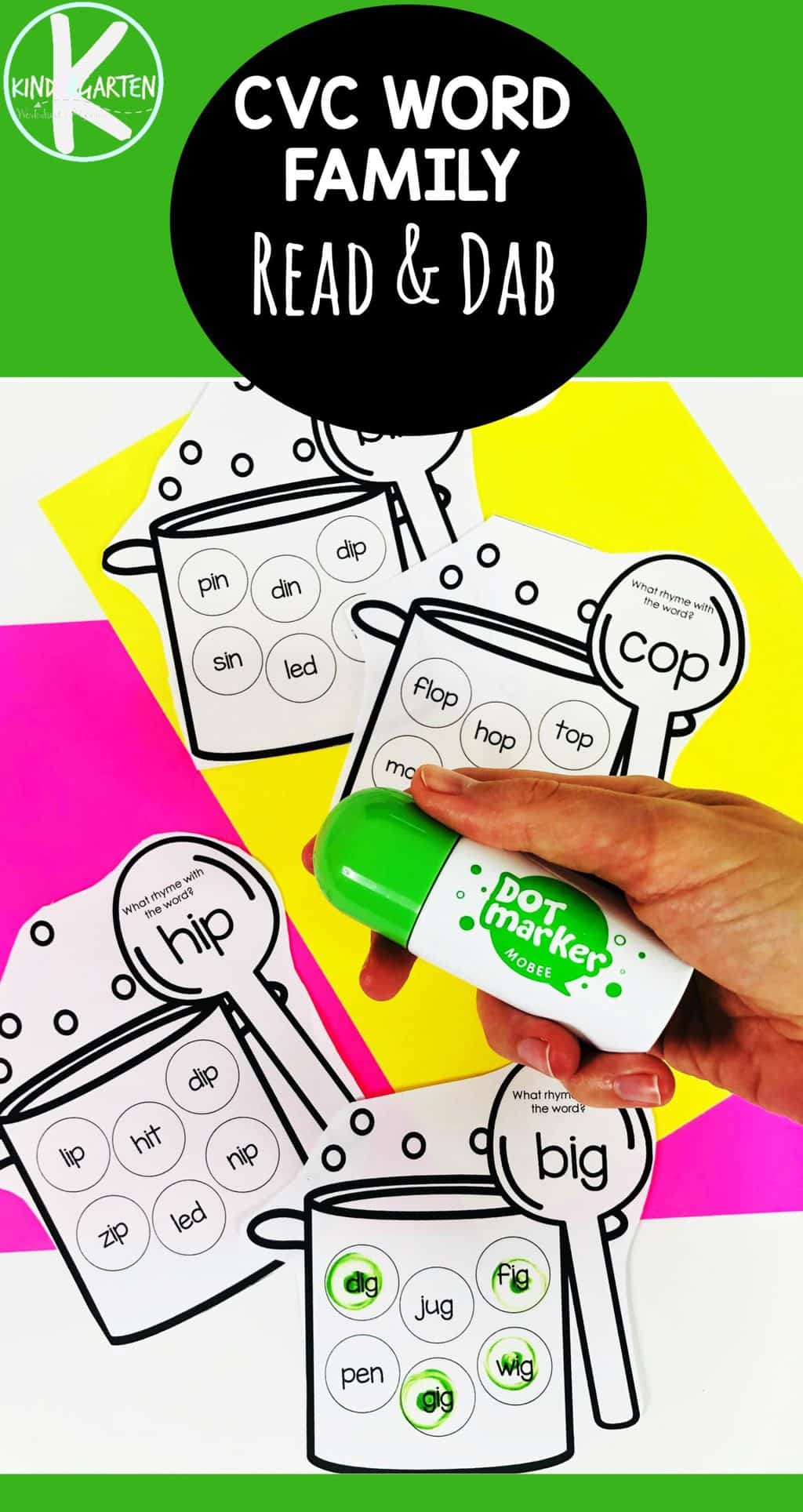 FREE CVC at Word Family Worksheets pdf & Activity