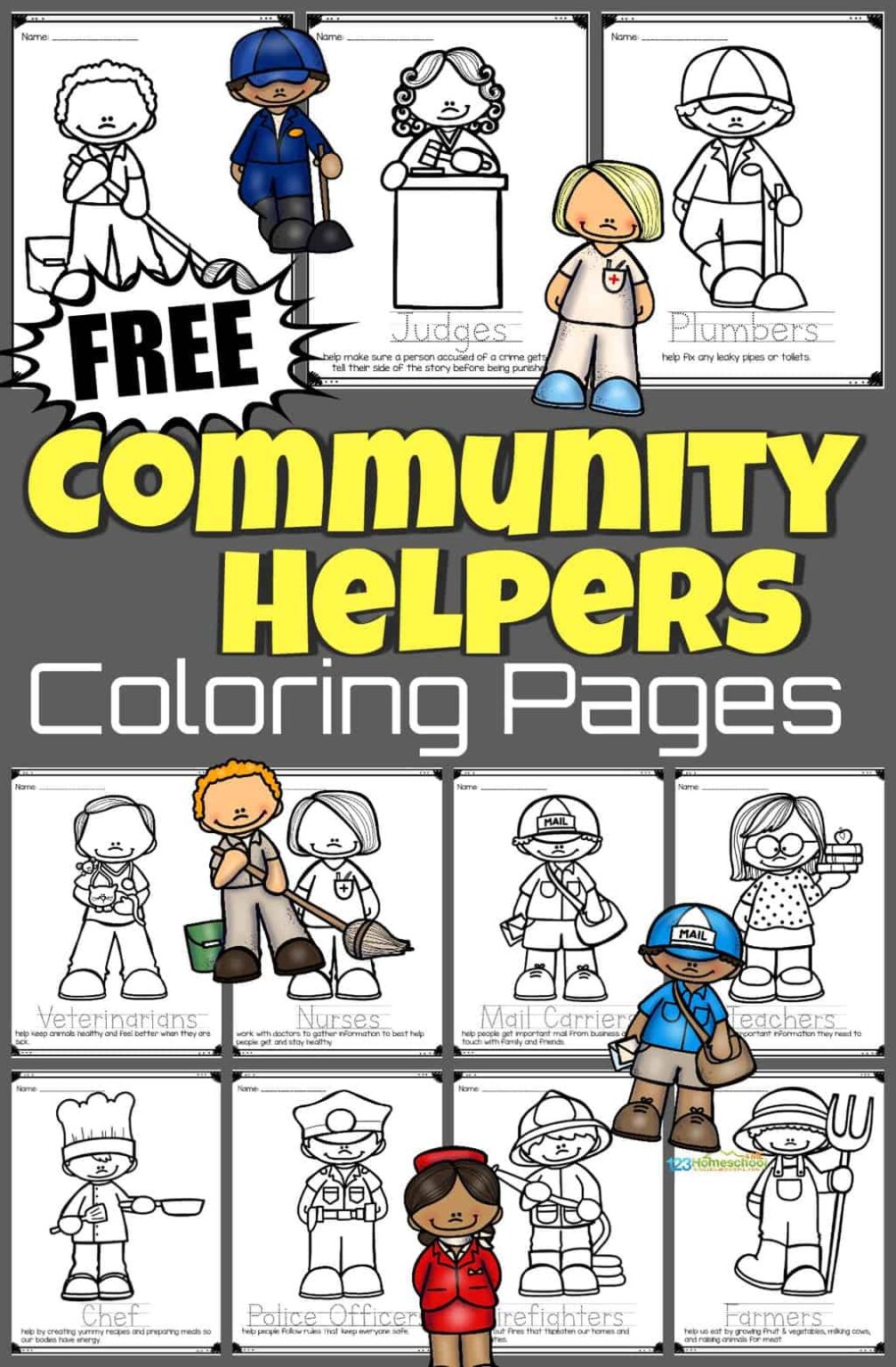 👮‍♀️🩺👩‍🚒 FREE Lego Community Helpers Printable Challenge