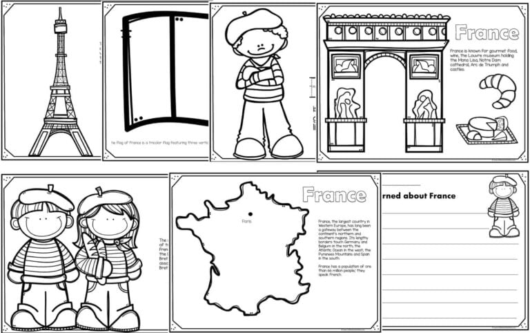 FREE France Coloring Pages to Read, Color and Learn