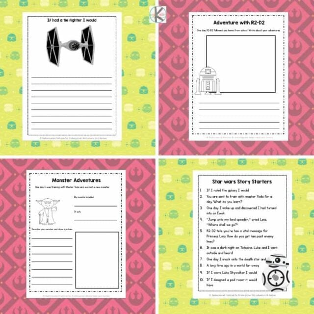 FREE FREE Star Wars Printable Writing Prompts for Kindergarten