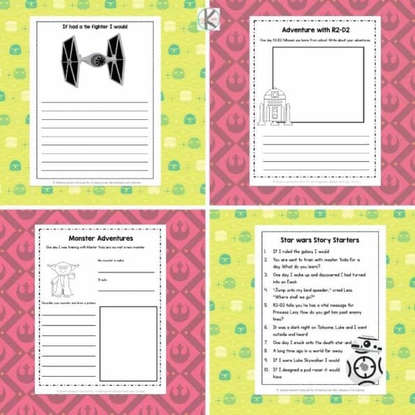FREE FREE Star Wars Printable Writing Prompts for Kindergarten