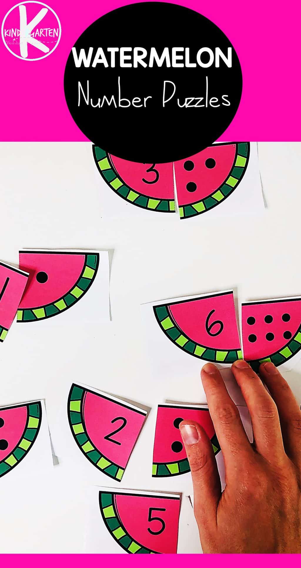 🍉 FREE Watermelon Number Puzzles Printable Activity for Summer