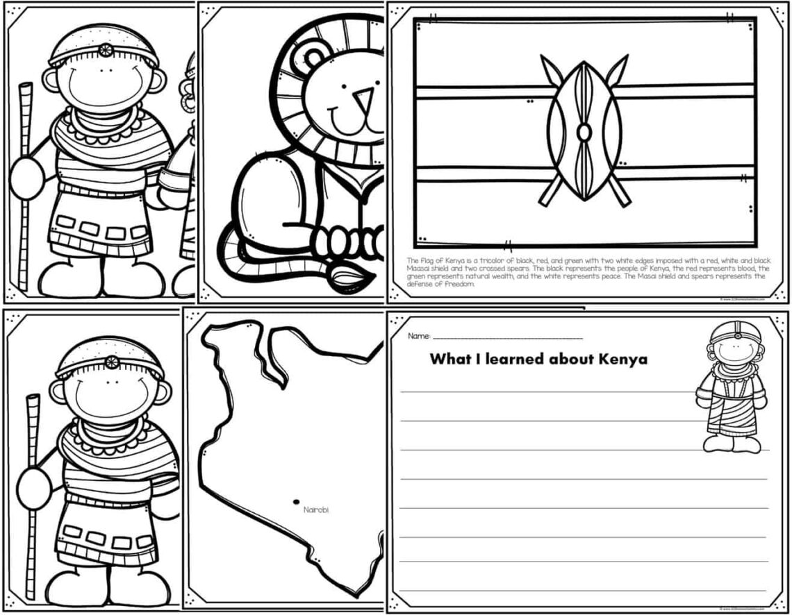 FREE Read Color and Learn about KENYA