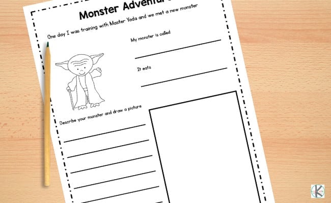 FREE FREE Star Wars Printable Writing Prompts for Kindergarten