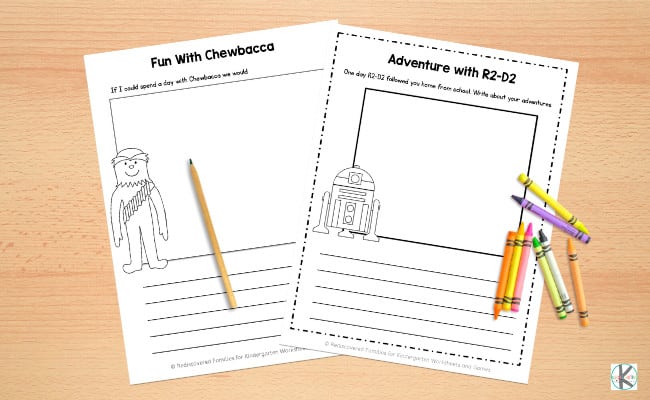 FREE FREE Star Wars Printable Writing Prompts for Kindergarten