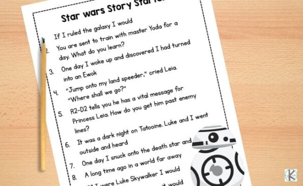 FREE FREE Star Wars Printable Writing Prompts for Kindergarten