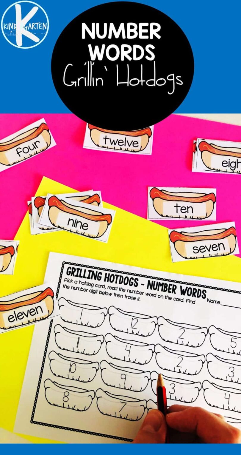 FREE Hotdogs Number Words Printable Activity FREE Hotdogs Number Words Printable Activity