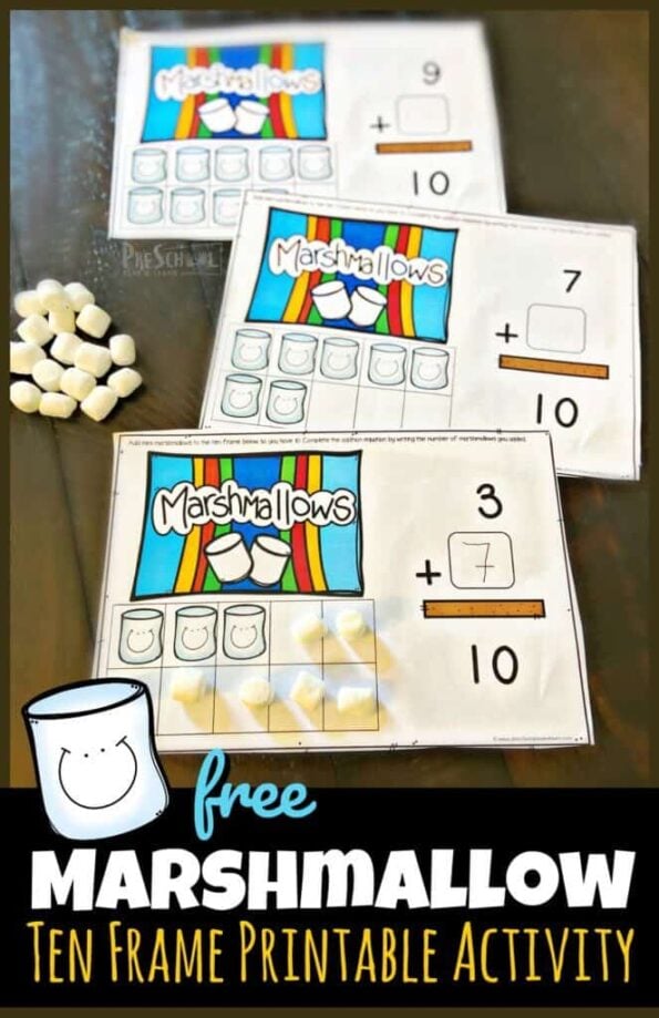 🍧 FREE Summer Counting Playdough Mats using a Ten Frame Printable