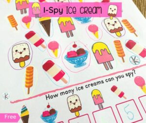 🍨 FREE Summer Ice Cream I Spy Printables