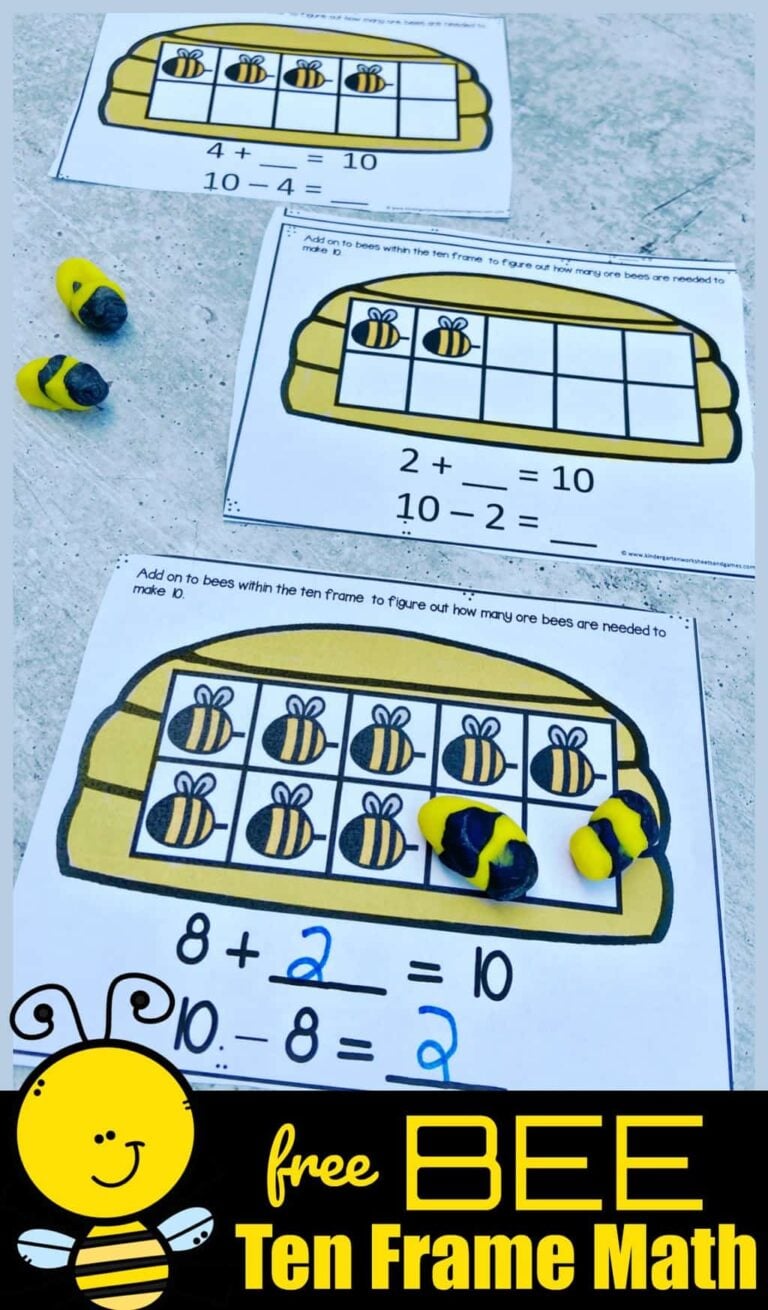 FREE Bee Ten Frame Math