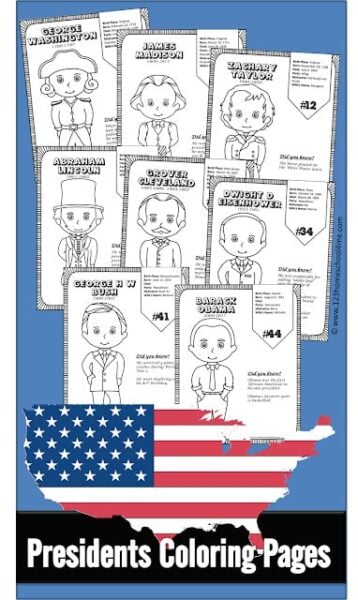FREE American Decades History Coloring Pages
