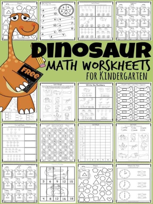 🦕 FREE Printable Dinosaur Worksheets for Kindergarten Literacy