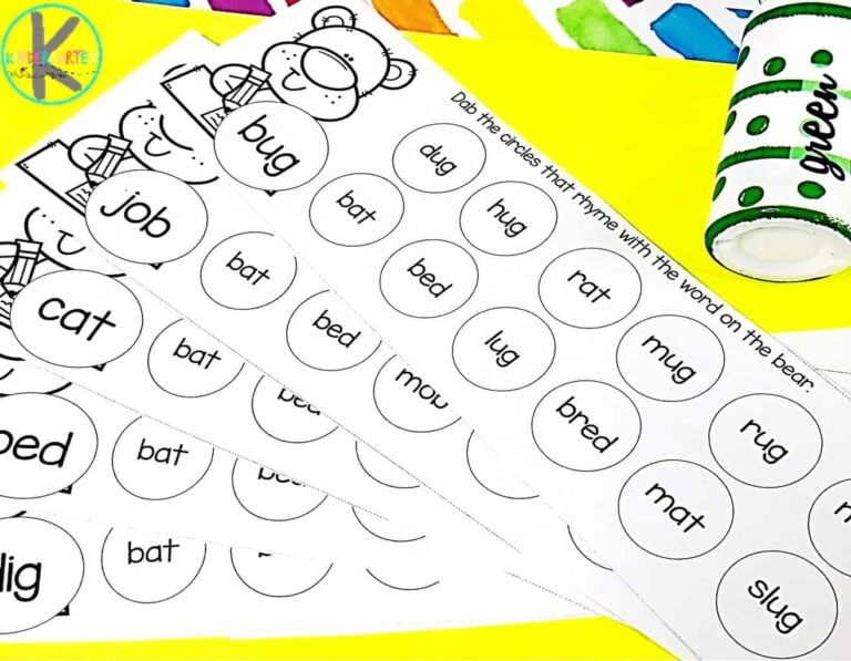 FREE Printable Dab-a-Dot CVC Words Maze Worksheets