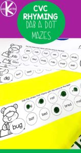 FREE Printable Dab-a-Dot CVC Words Maze Worksheets