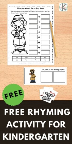 Find The Missing Words: A Free Rhyming Activity For Kindergarten