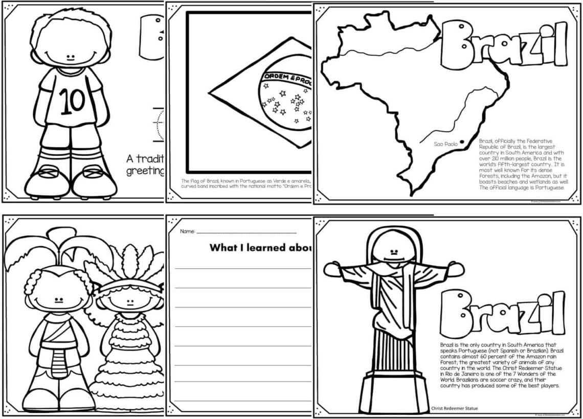 FREE Read Color and Learn about BRAZIL