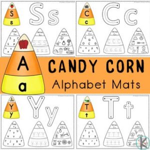 FREE Candy Corn Alphabet Mats
