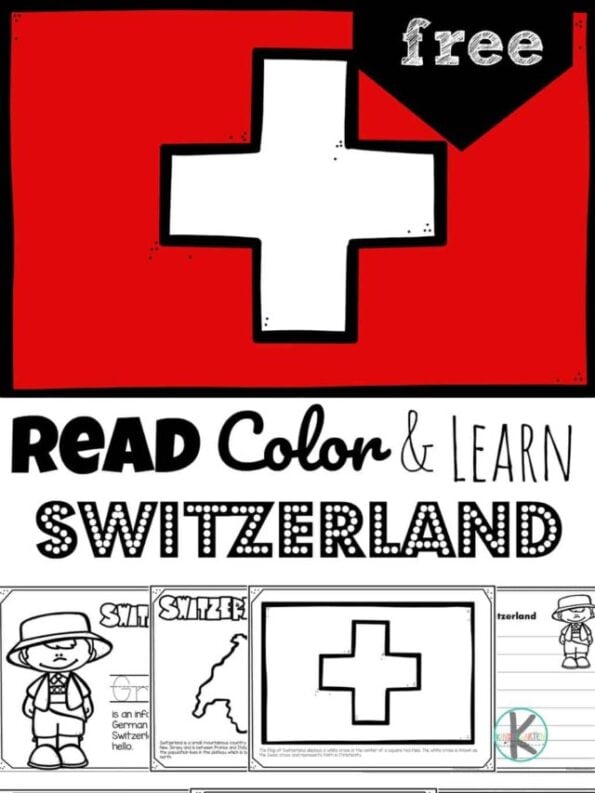 🎿 FREE Switzerland Coloring Page for Kids to Read, Color, and Learn