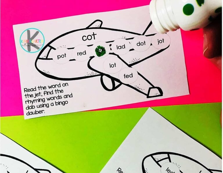 FREE Printable Plane CVC Words Worksheets w/ Bingo Daubers