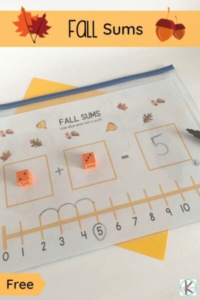 FREE Fall Addition Activity for Kindergartners
