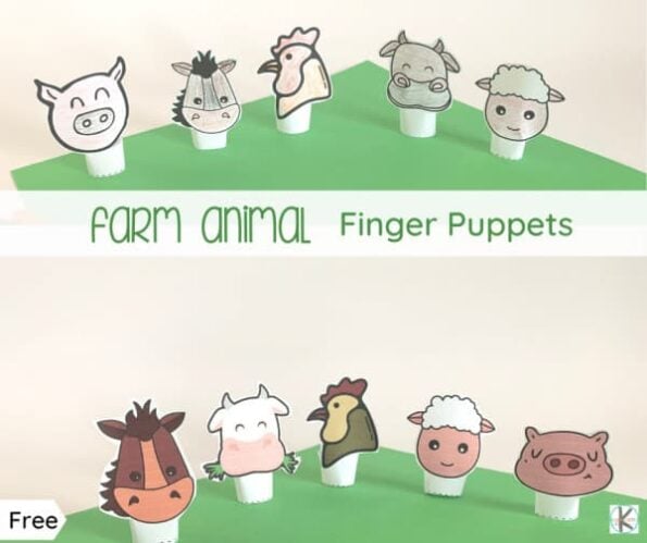 🐴🐄🐷🐔 FREE Printable Farm Animal Finger Puppets