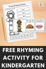 FREE Rainbow Rhyming Activity for Kindergarten