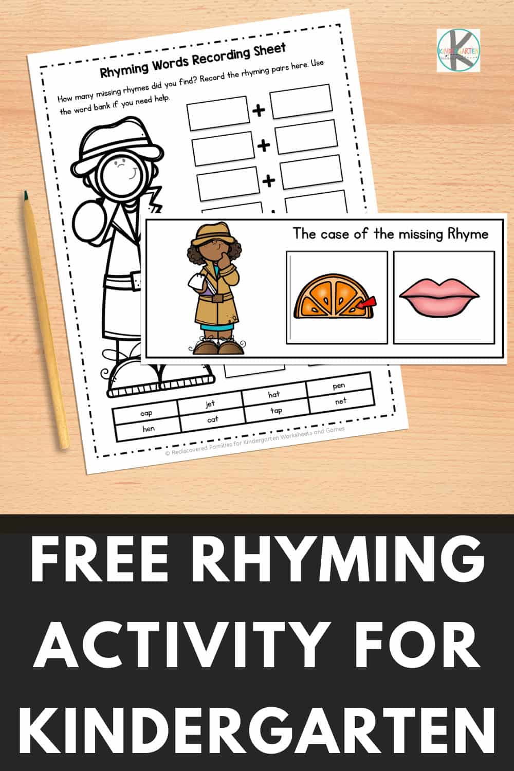 Find The Missing Words A Free Rhyming Activity For Kindergarten