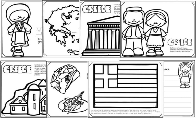 FREE Printable Greece Coloring Pages to Read, Color & Learn