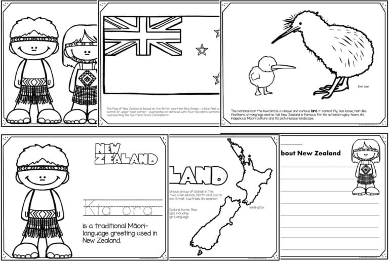 FREE Printable New Zealand Coloring Pages for Kids
