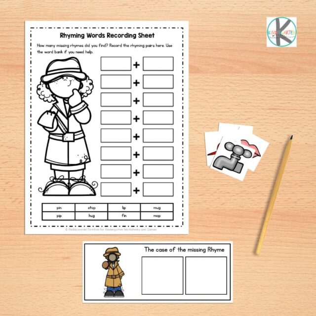 Find The Missing Words: A Free Rhyming Activity For Kindergarten