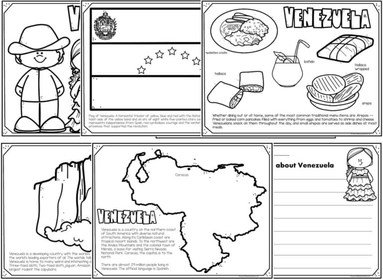 FREE Venezuela Coloring Pages for Kids to Read, Color, and Learn for Kids