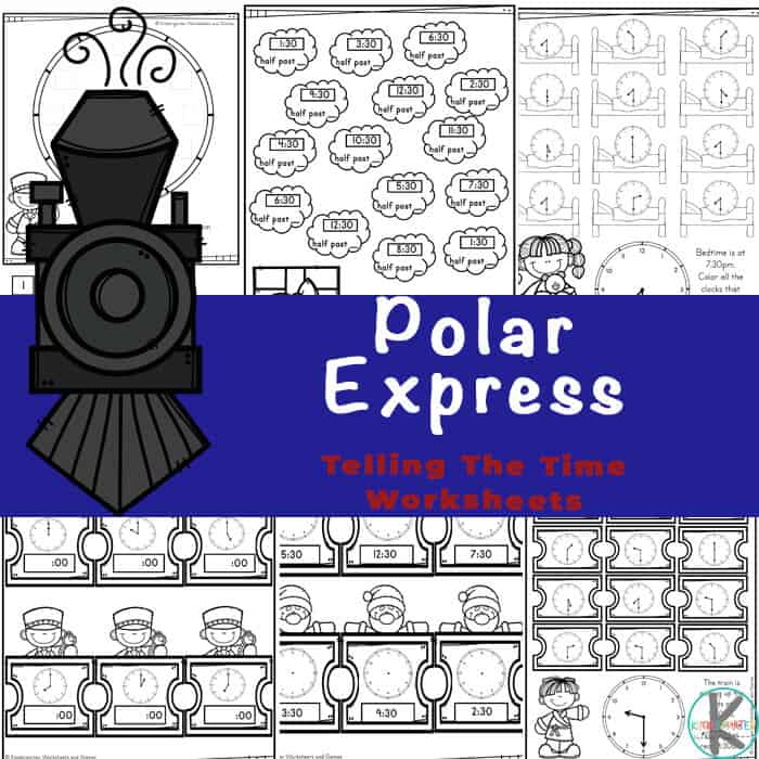 🚂🎄⏰ FREE Polar Express Telling the Time Christmas Worksheets