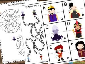 FREE Disney Villain Printables - Themed Kindergarten Worksheets