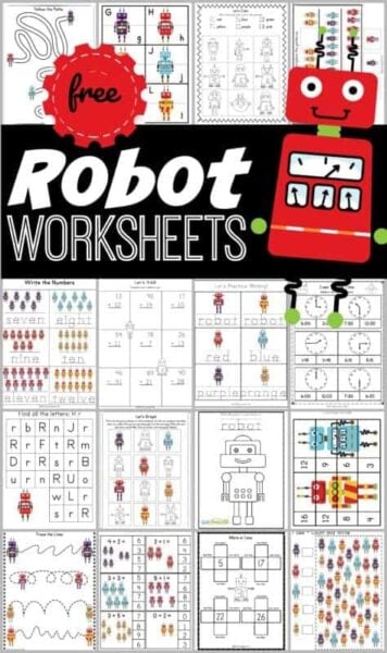 FREE FREE Robot Find the Letter Printable Worksheets for Kindergarten