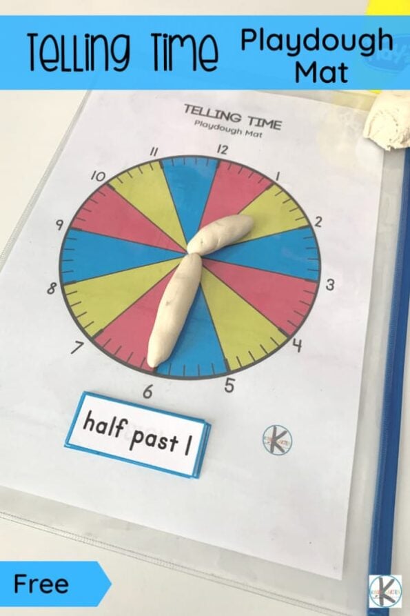 Telling Time Activity with Free Playdough Mats