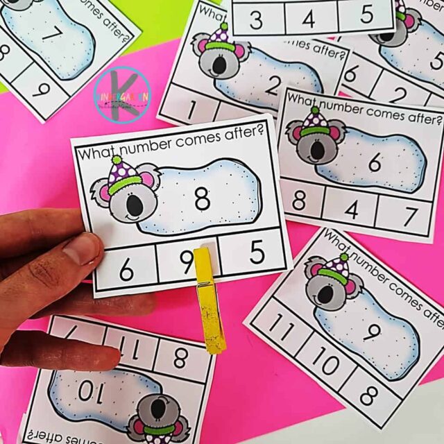 Koala Number Order Clip Cards