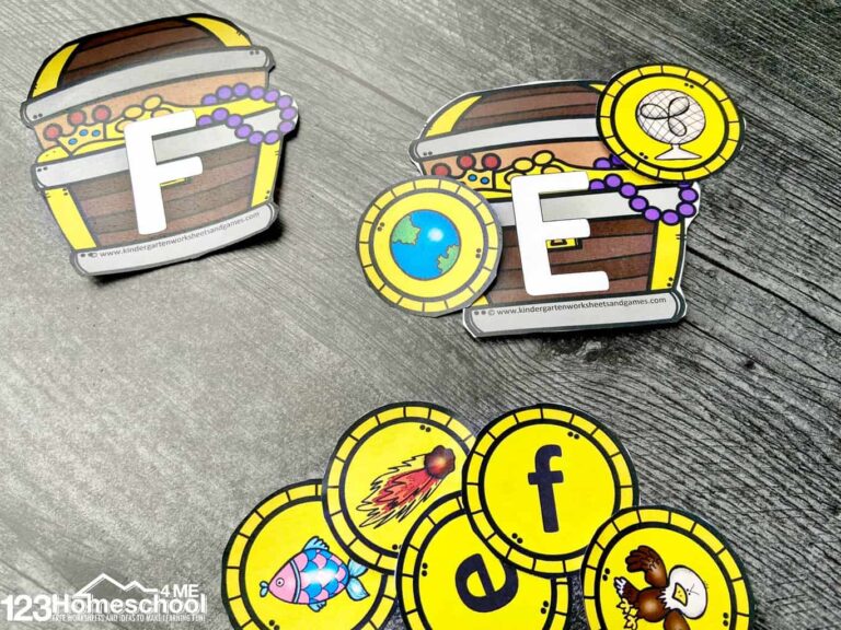 ☠️ FREE Pirate Letter Sound Games Printable Matching Activity