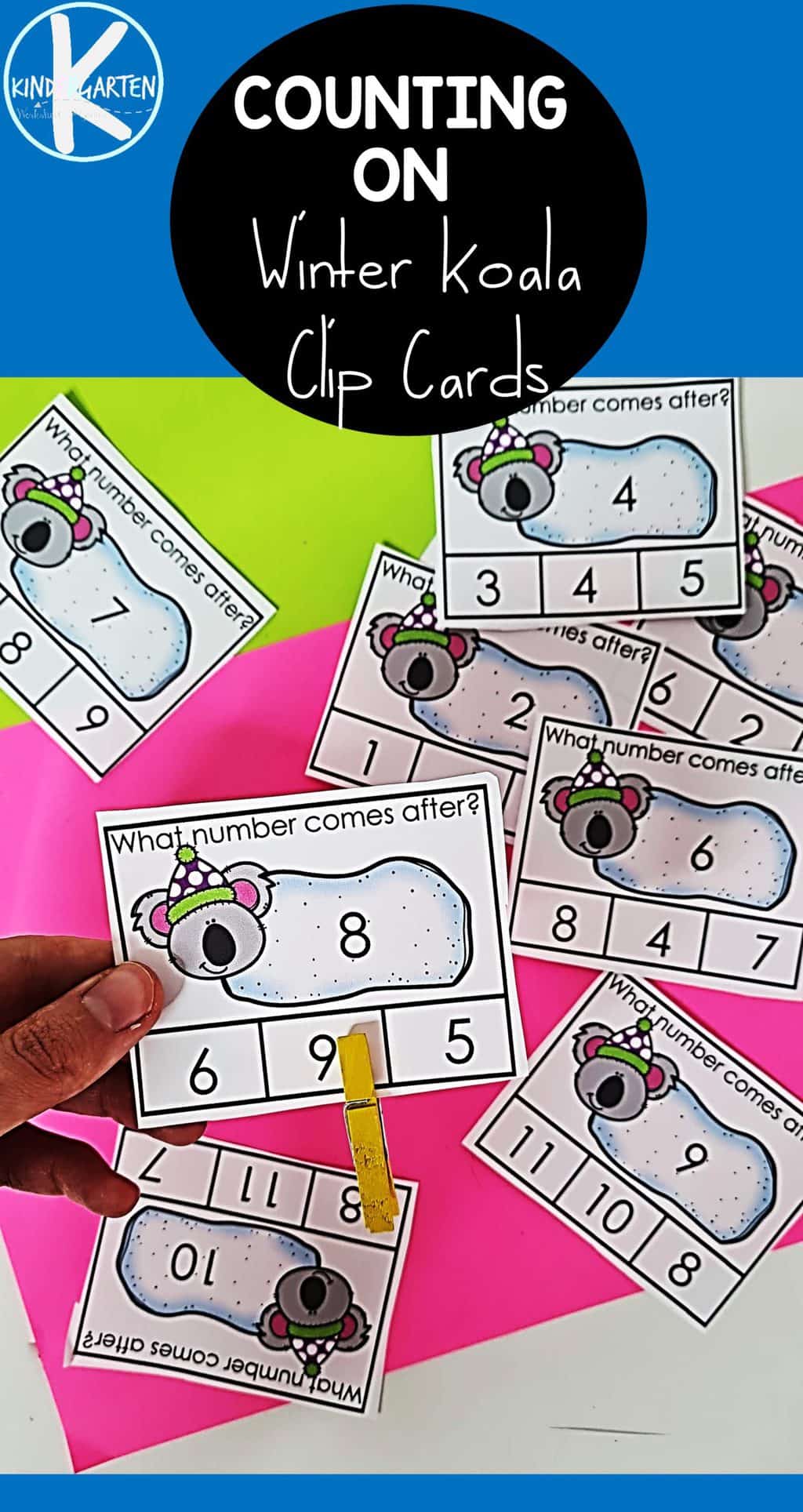 Koala Number Order Clip Cards