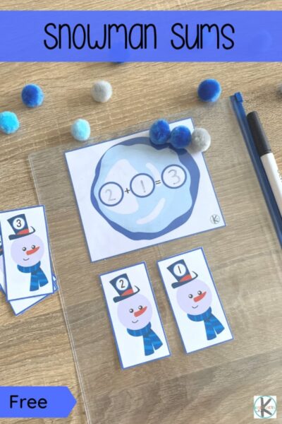 ☃️ FREE Snowman Sums Winter Math Activities for Kindergartner